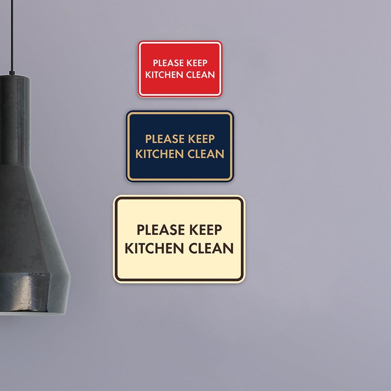 Classic Framed Please Keep Kitchen Clean Wall or Door Sign | Etsy