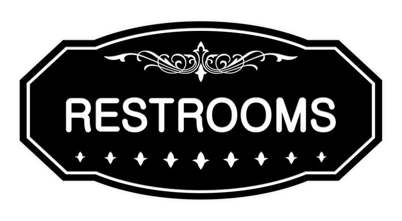 Victorian Restrooms Sign | Etsy