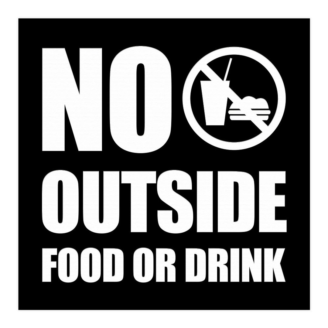 Square No Outside Food or Drink Wall / Door Sign - Etsy