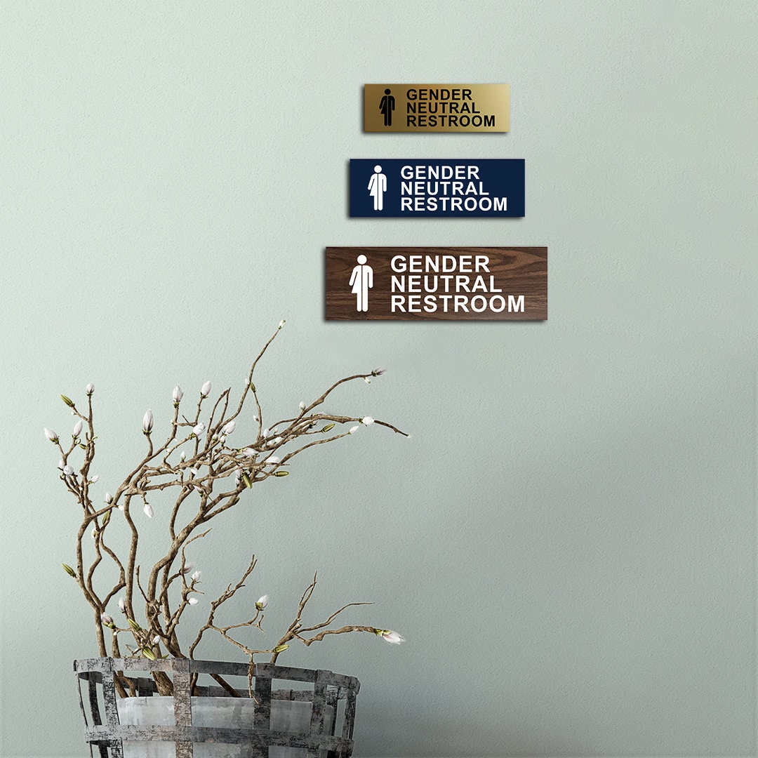 Basic Gender Neutral Restroom Wall or Door Sign | Etsy