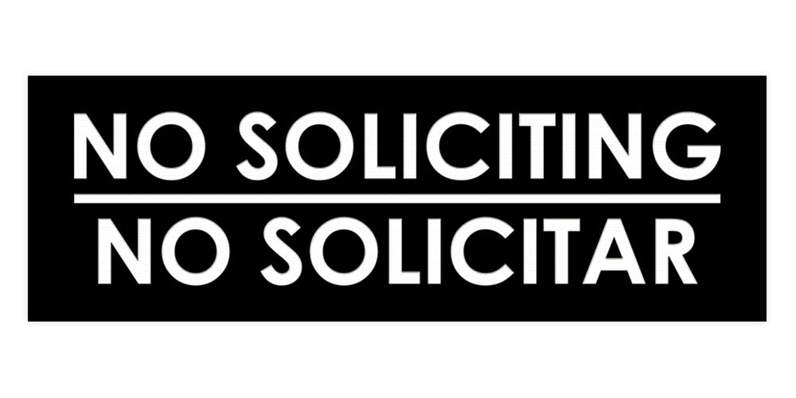 Basic No Soliciting No Solicitar Sign - Etsy