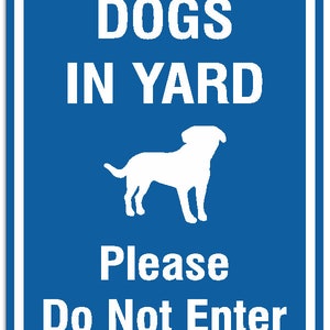 Portrait Round Dogs in Yard Please Do Not Enter Sign Laser-engraved ...