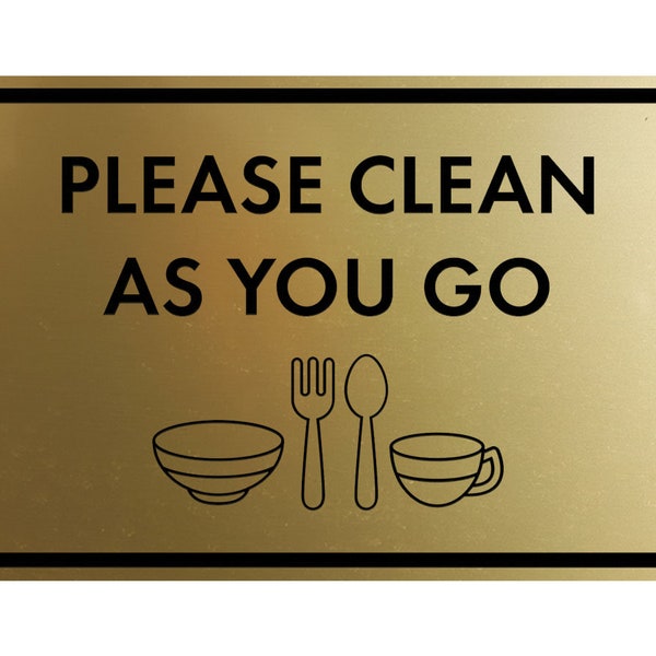 Clean as You Go Sign - Etsy