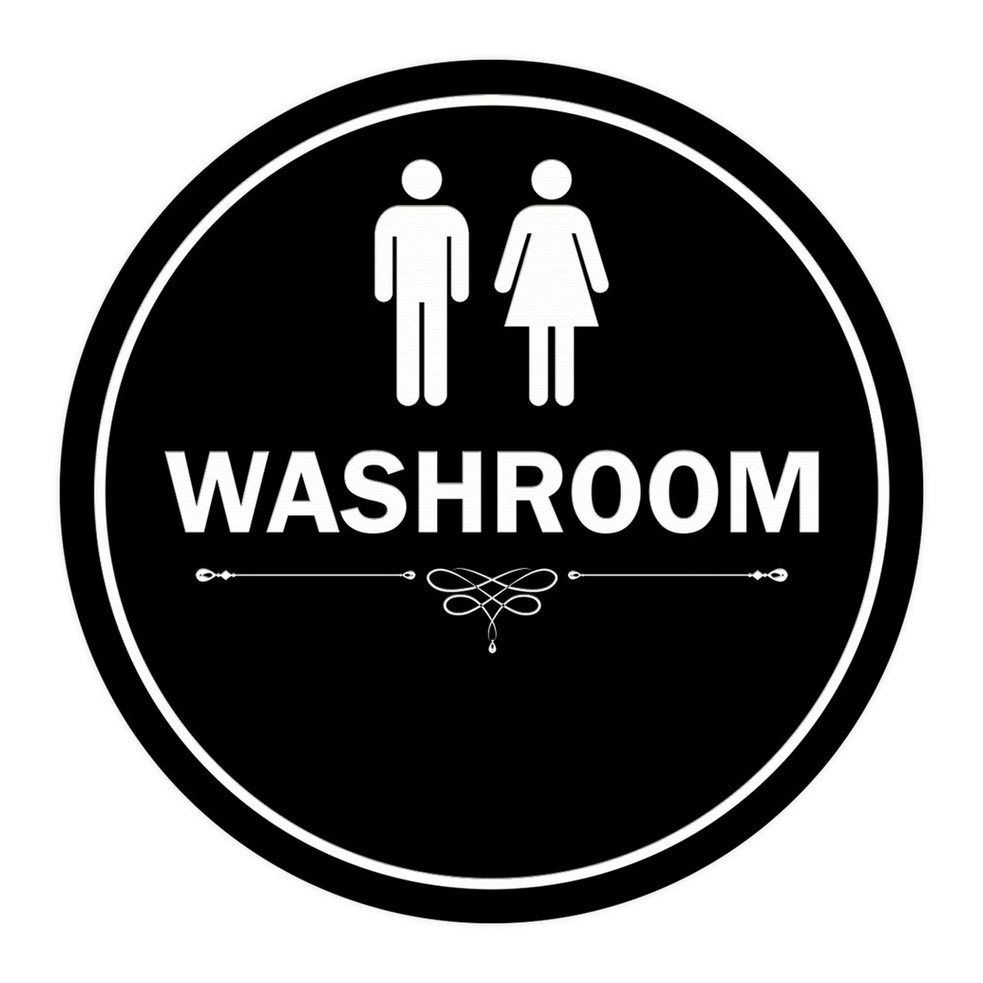 Signs Bylita Circle Washroom Sign - Etsy