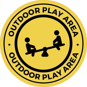 Circle Plus Outdoor Play Area Wall or Door Sign Safety Signs for School ...