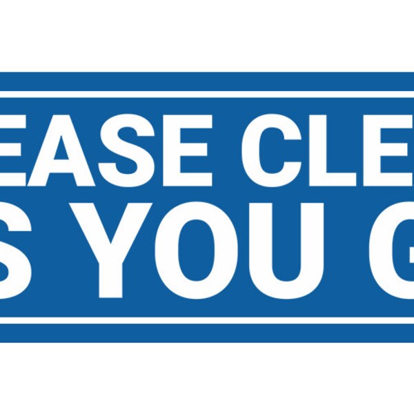 Clean as You Go Sign - Etsy