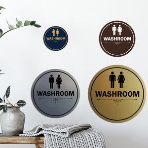 Signs Bylita Circle Washroom Sign | Etsy