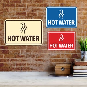 Signs Bylita Classic Framed Hot Water Wall or Door Sign - Etsy