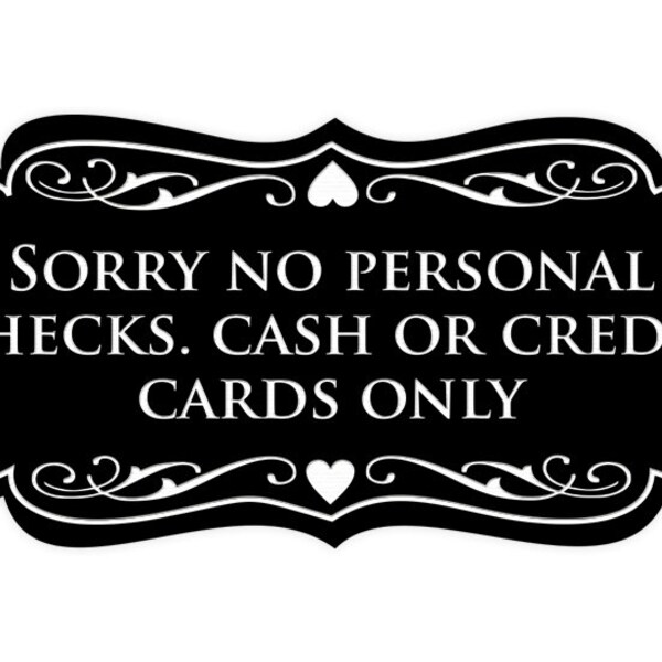 Cash Credit Sign - Etsy
