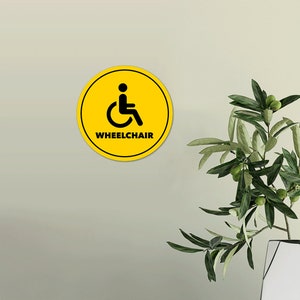 Circle Plus Wheelchair Wall or Door Sign Easy Installation - Etsy