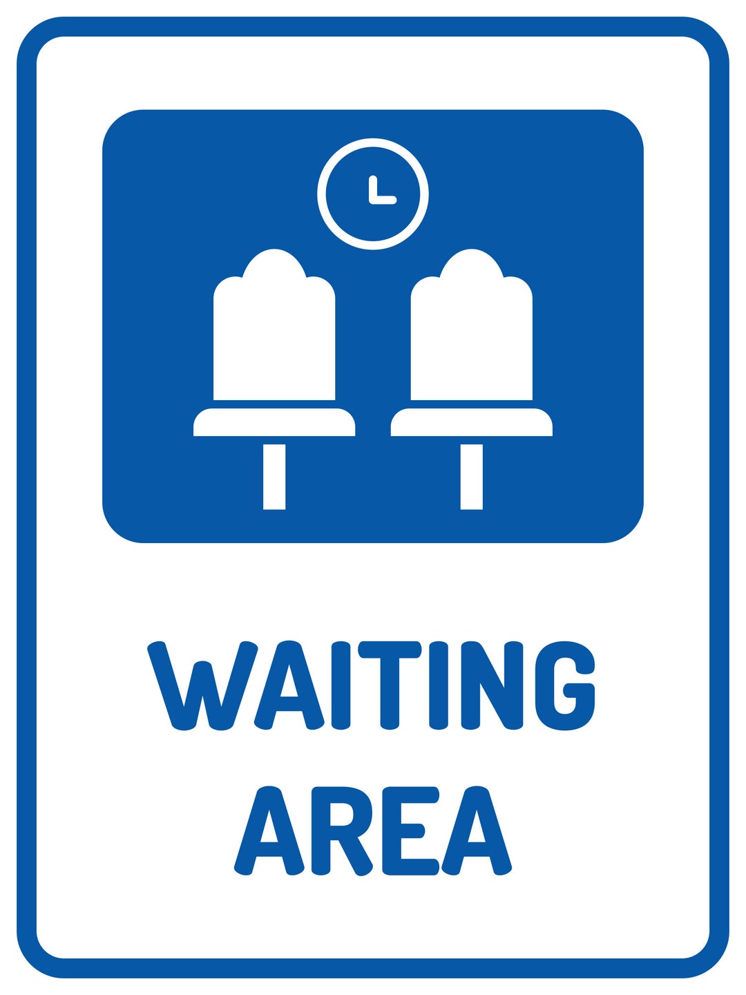 Portrait Round Plus Waiting Area Wall or Door Sign General Public ...