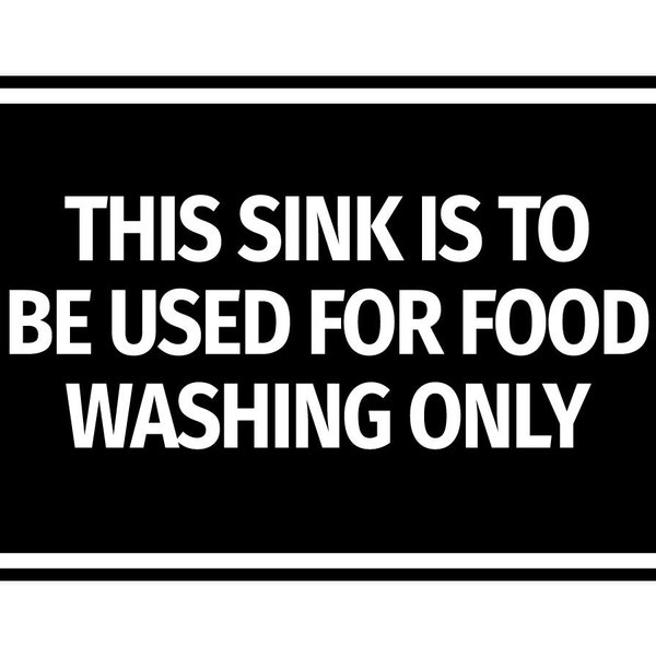 No Food in Sink Sign - Etsy