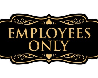 Metal Employees Only Sign - Etsy