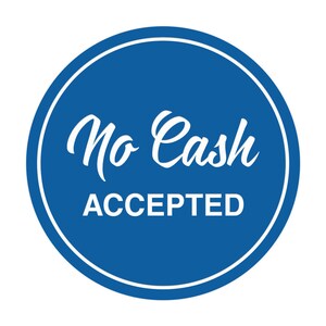 Circle NO CASH ACCEPTED Wall or Door Sign - Etsy