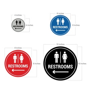 Signs Bylita Circle Restrooms Left Arrow Sign - Etsy