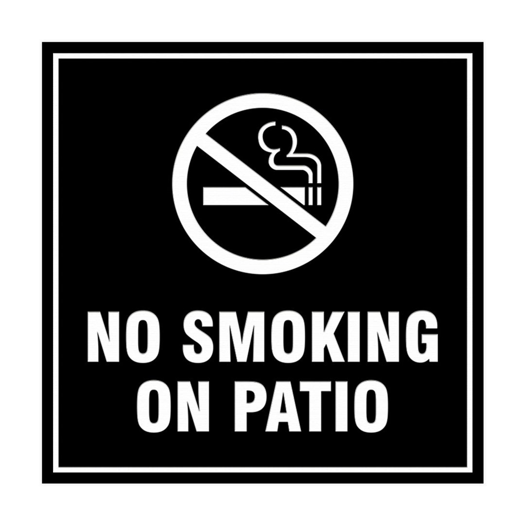 Square No Smoking on Patio Sign With Adhesive Tape - Etsy