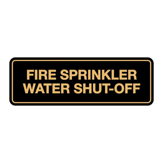 Signs Bylita Standard Fire Sprinkler Water Shut-off Sign | Etsy