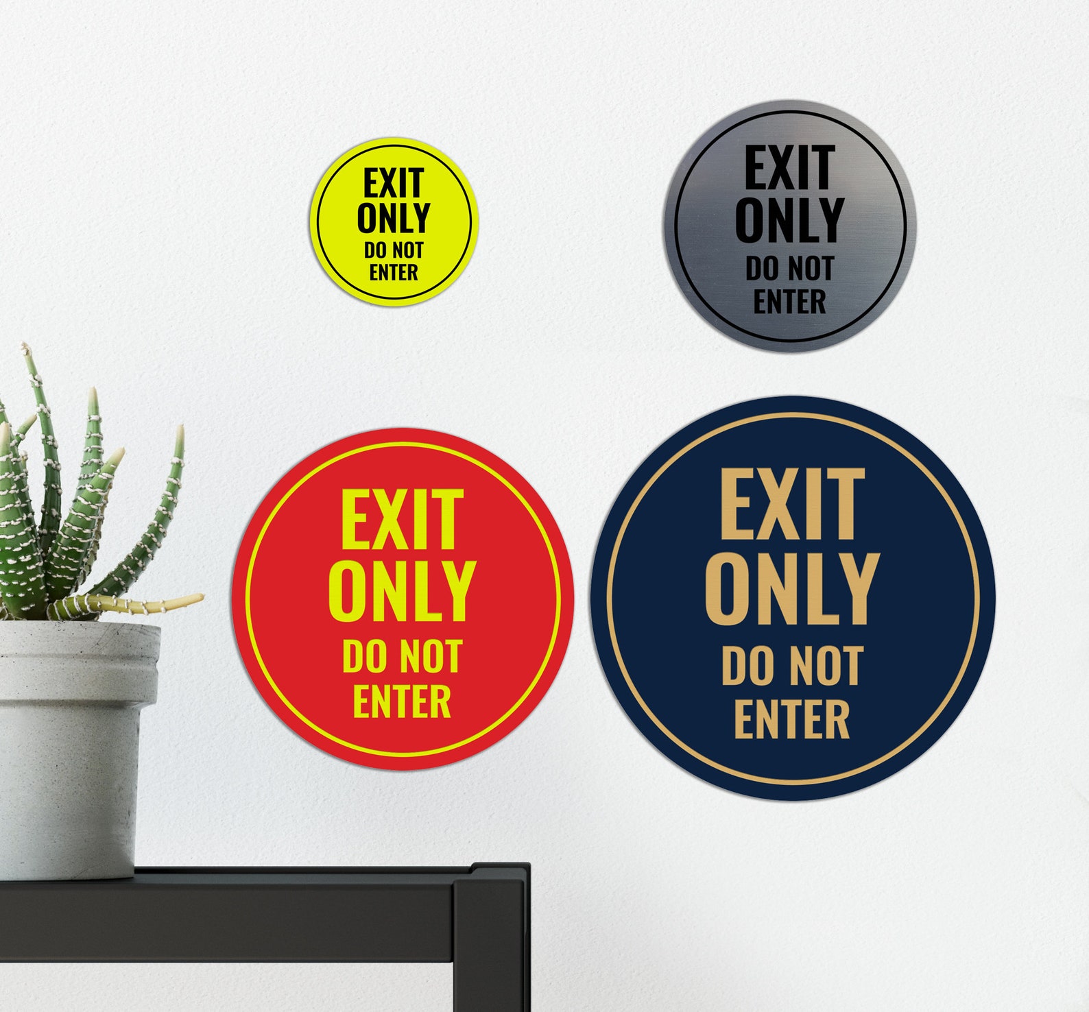 Circle Exit Only Do Not Enter Sign - Etsy