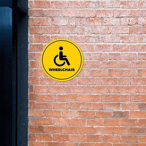 Circle Plus Wheelchair Wall or Door Sign Easy Installation - Etsy