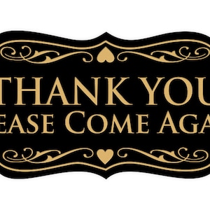 Designer THANK YOU Please Come Again Sign - Etsy