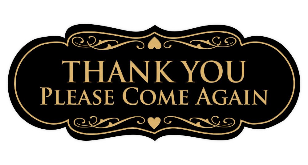 Designer THANK YOU Please Come Again Sign - Etsy