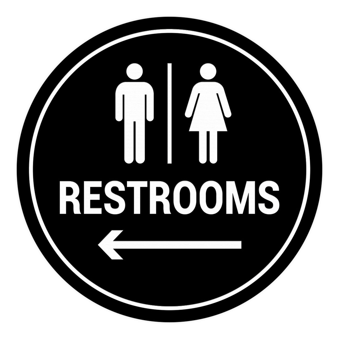 Signs Bylita Circle Restrooms Left Arrow Sign - Etsy