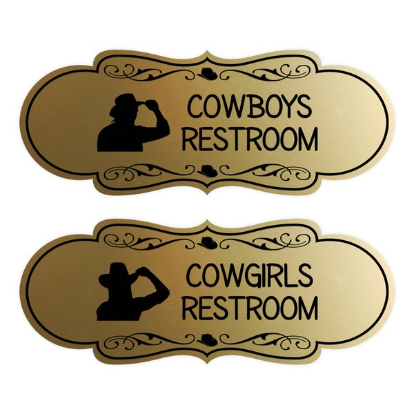 Cowboy Restroom Sign - Etsy