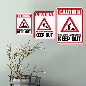 Portrait Round Plus Caution Area Under Construction Keep Out - Etsy