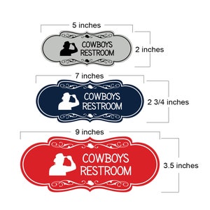 Designer Cowgirls and Cowboys Restroom Signs, set of 2 Wall or Door ...