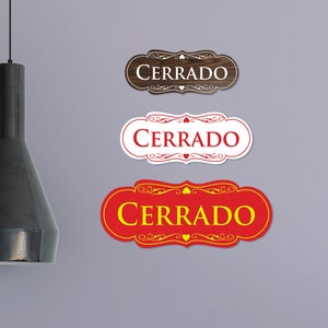 Designer Spanish Cerrado Wall or Door Sign - Etsy