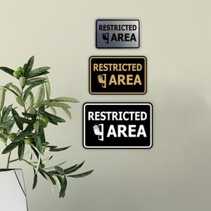 Classic Framed Restricted Area Wall or Door Sign - Etsy