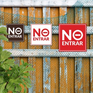 Square Plus No Entrar Wall or Door Sign Spanish Home Office Business ...