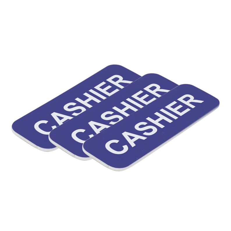 Cashier 1 X 3 Name Tag/badge 3 Pack - Etsy