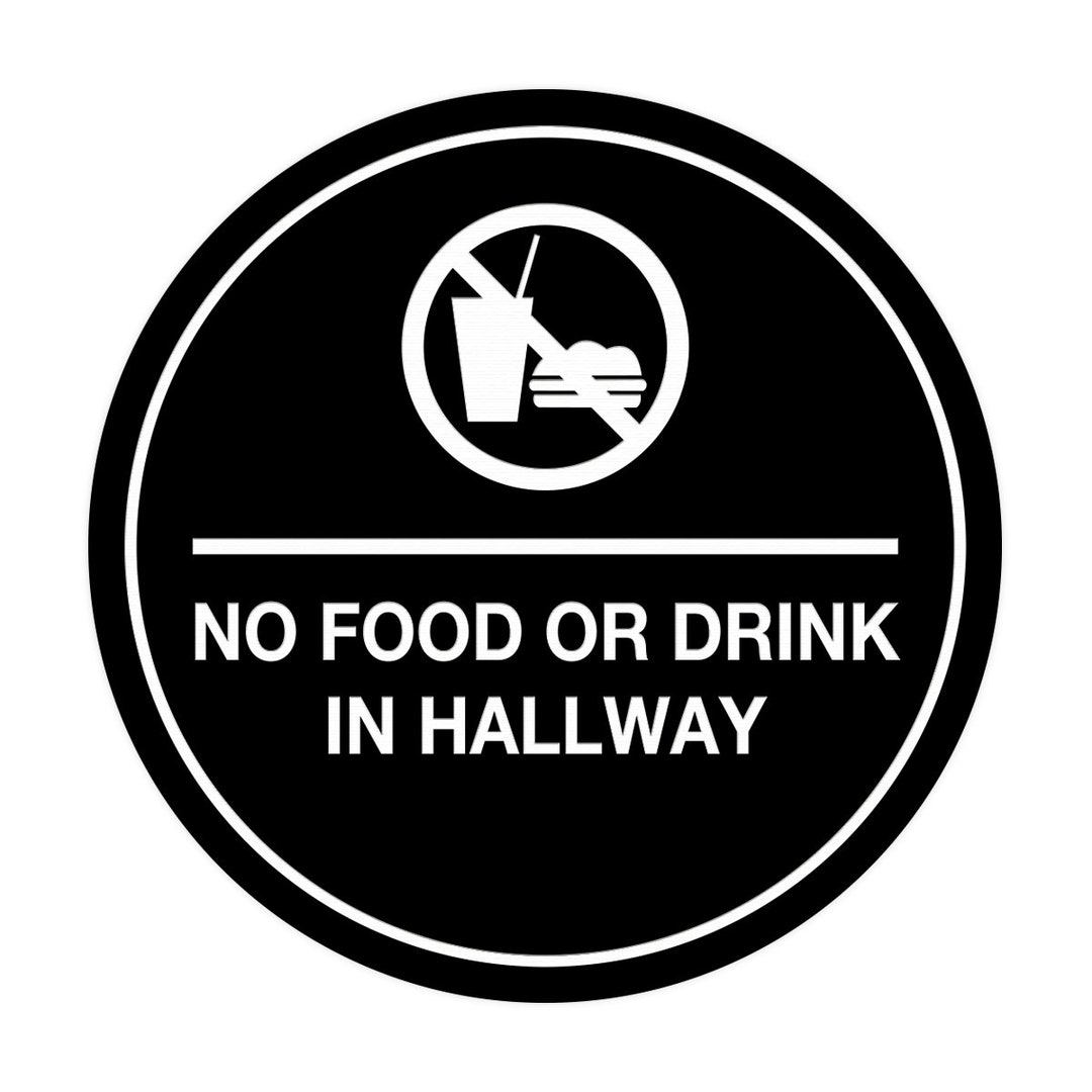 Signs Bylita Circle No Food or Drink in Hallway Sign - Etsy