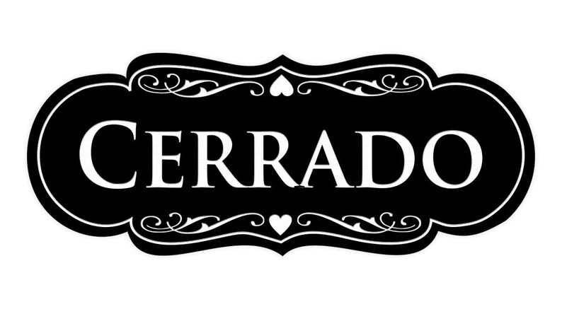 Designer Spanish Cerrado Wall or Door Sign - Etsy
