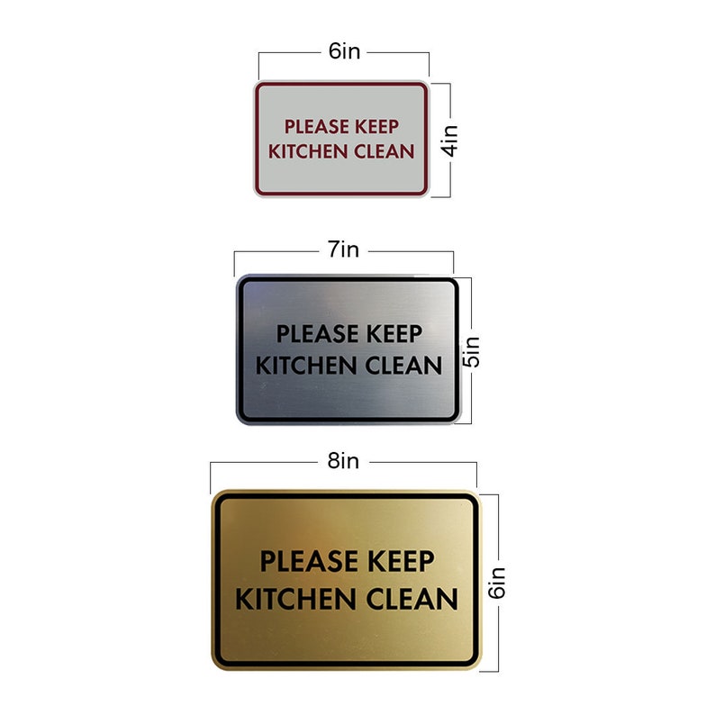 Classic Framed Please Keep Kitchen Clean Wall or Door Sign | Etsy