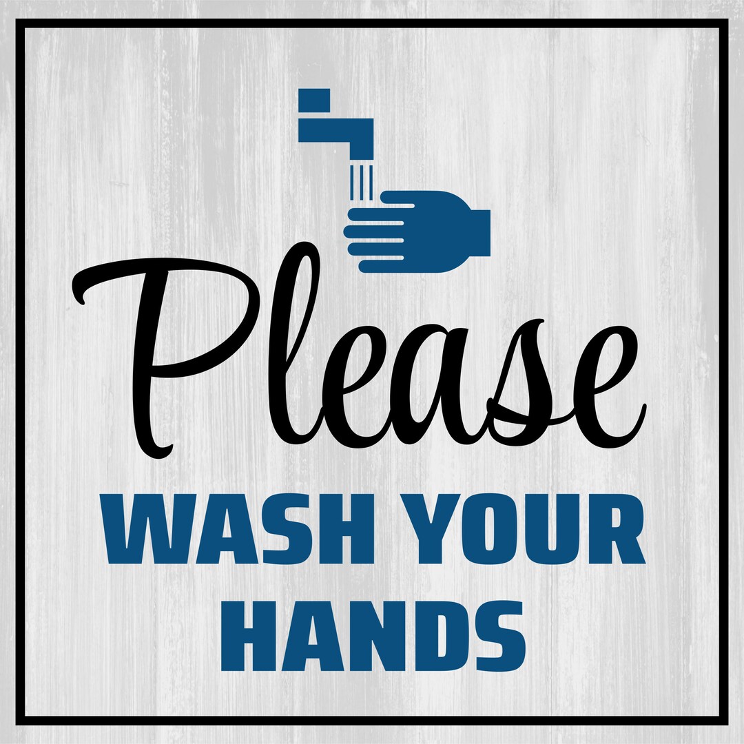 Square Plus Please Wash Your Hands Wall or Door Sign Office - Etsy