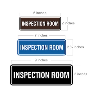 Standard Inspection Room Sign - Etsy