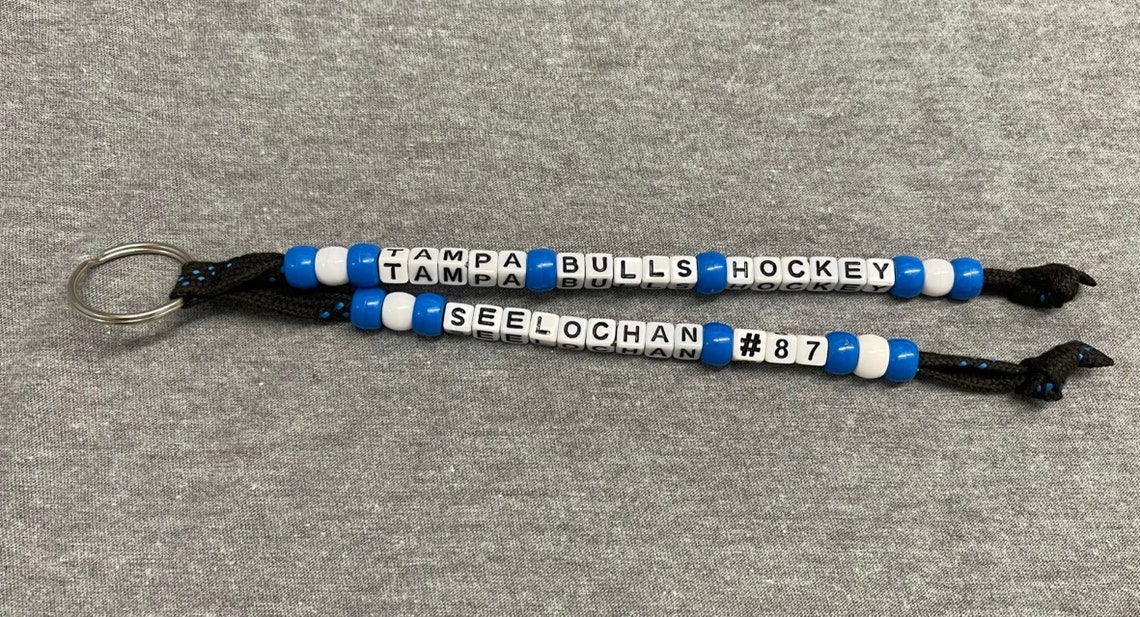 Hockey Keychain Hockey Team Gift Beaded Hockey Lace - Etsy