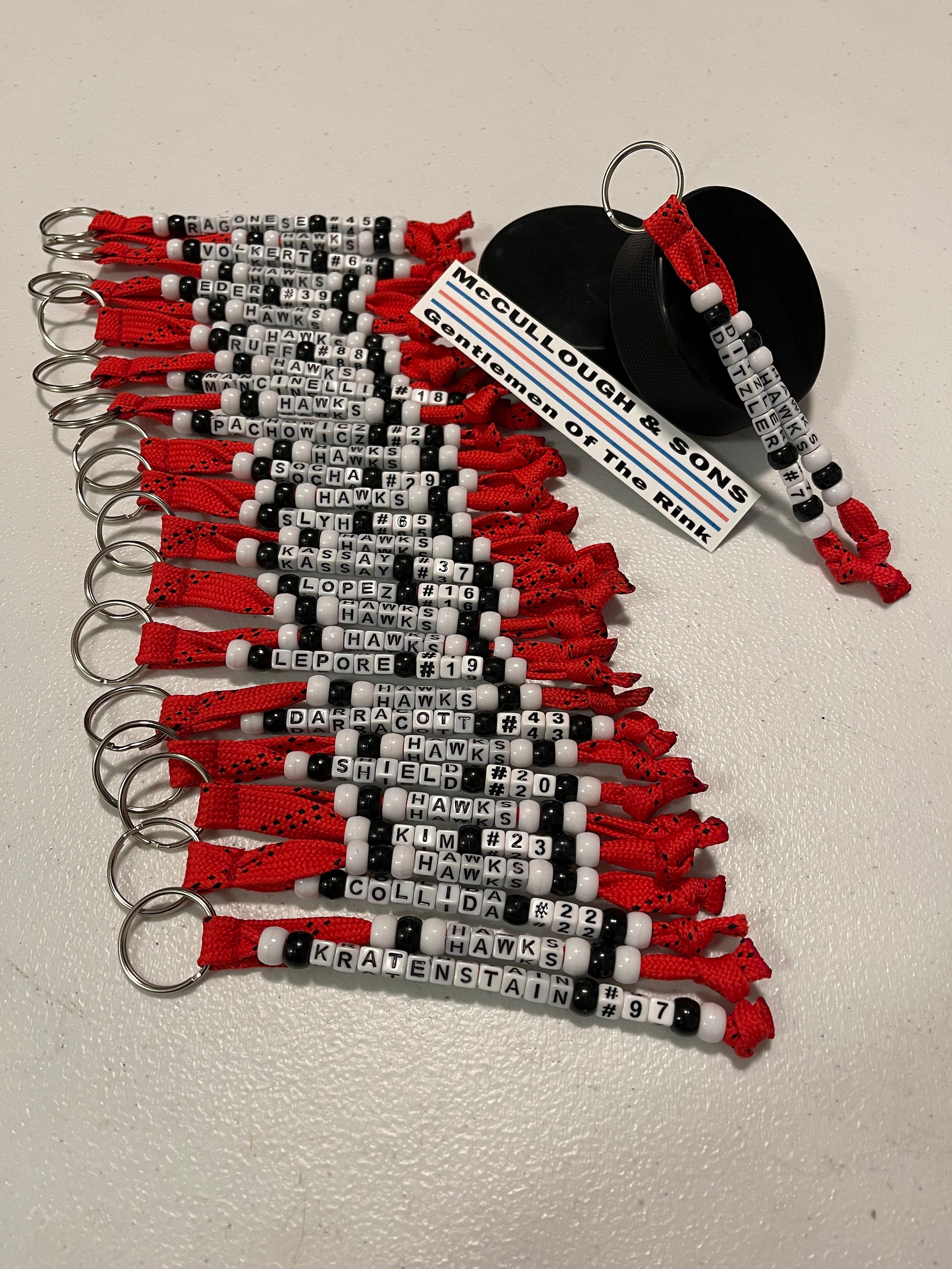 Hockey Keychain Hockey Team Gift Beaded Hockey Lace - Etsy