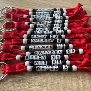 Hockey Keychain | Hockey Team Gift | Beaded Hockey Lace Keychain ...