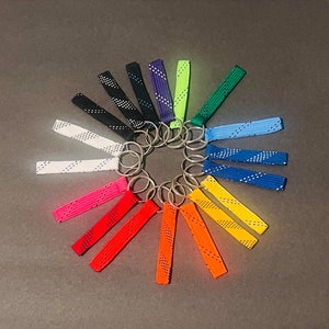 Hockey Lace Keychain / Skate Lace Keychain / Zipper Pull / Hockey Lace ...