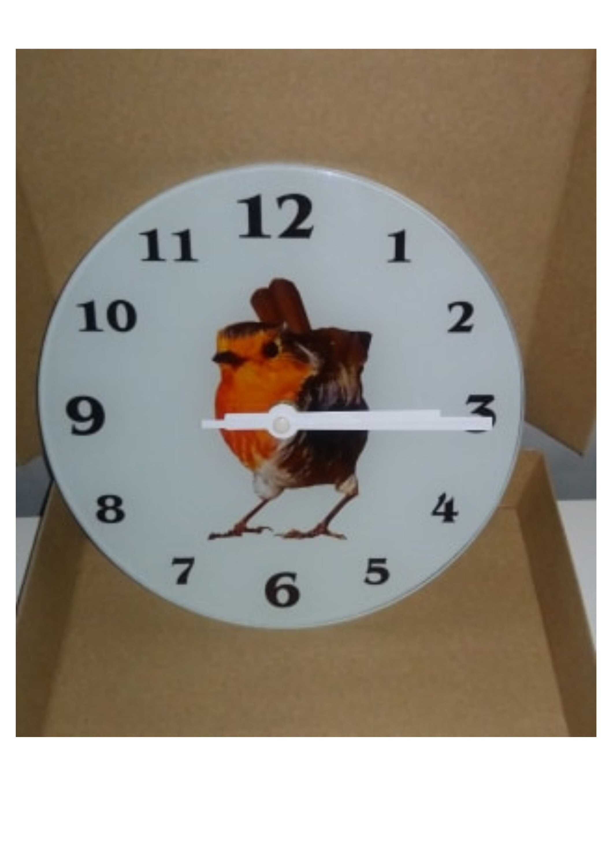 Glass Robin Clock - Etsy