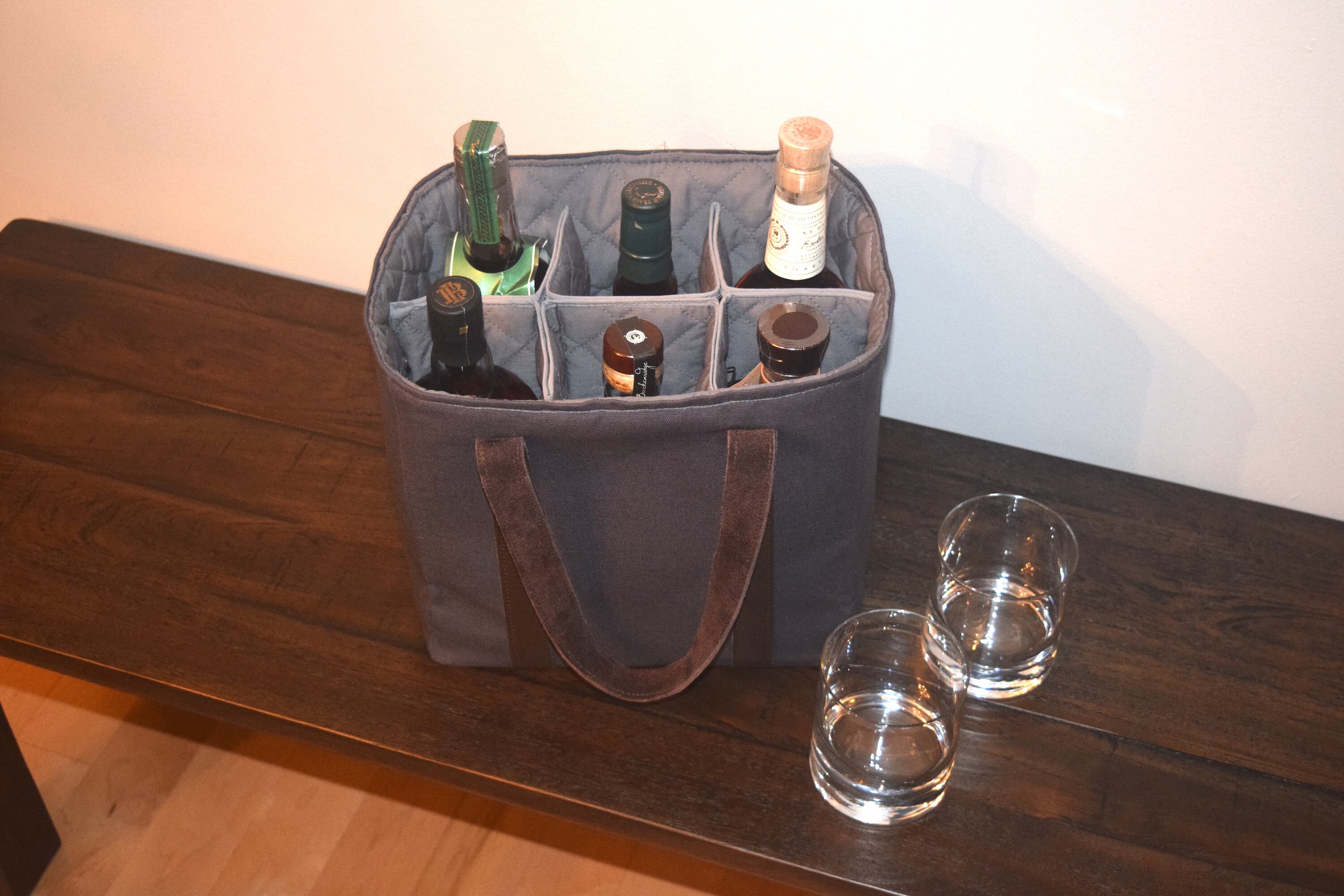 The Bourbon Bag Safely Carry 6 Bottles With Ease | Etsy