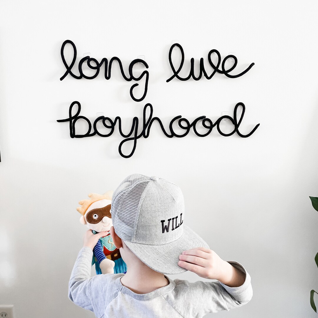 Long Live Boyhood: Knitted Wire Sign - Etsy