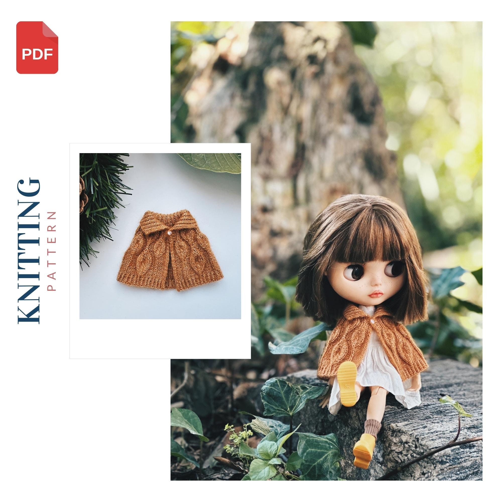 Top Down Seamless Knitting Cape Poncho PDF Pattern, Doll Knitting ...