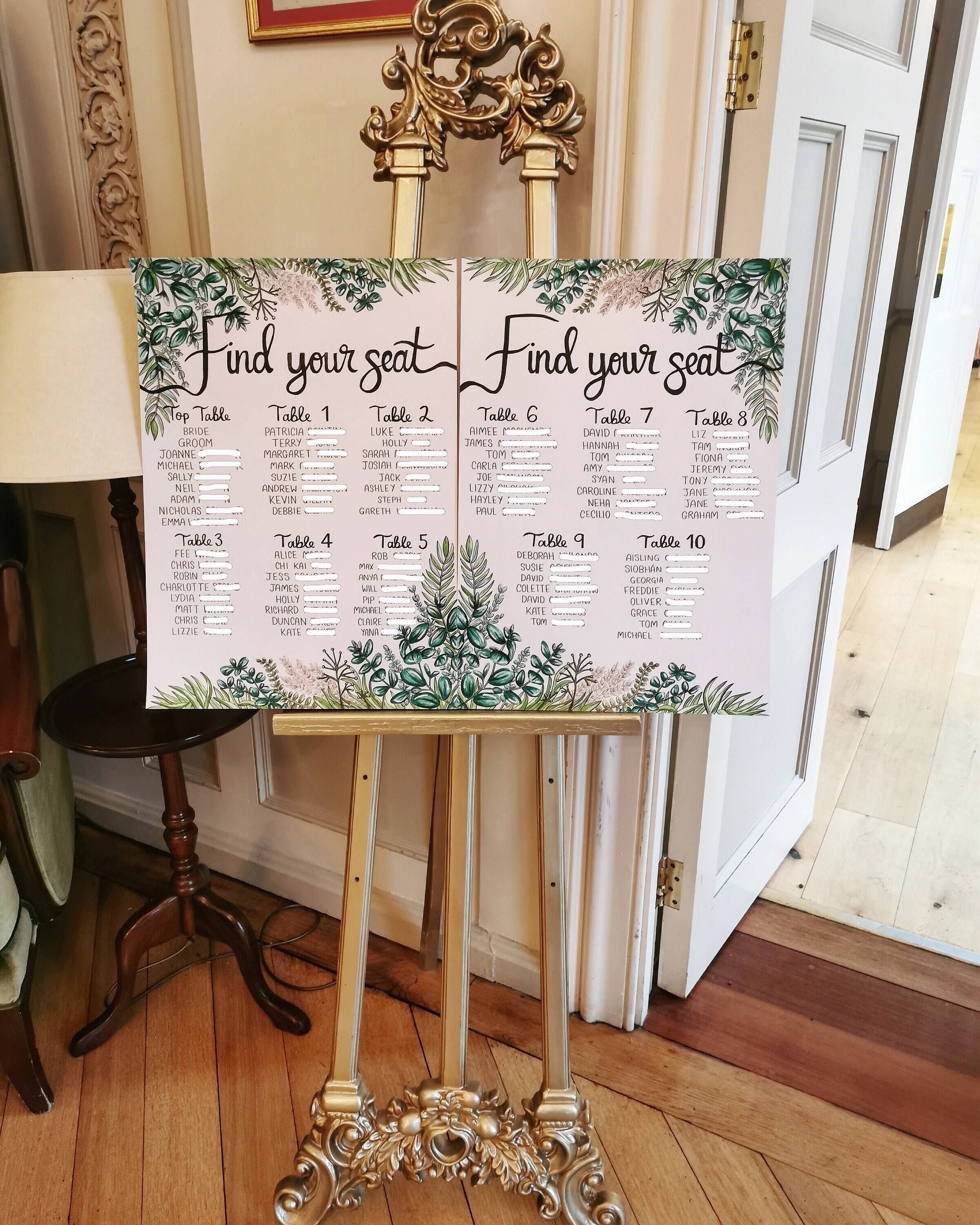 Handmade Personalised Recycled Seating Plan Sign, Wedding Seating Sign ...