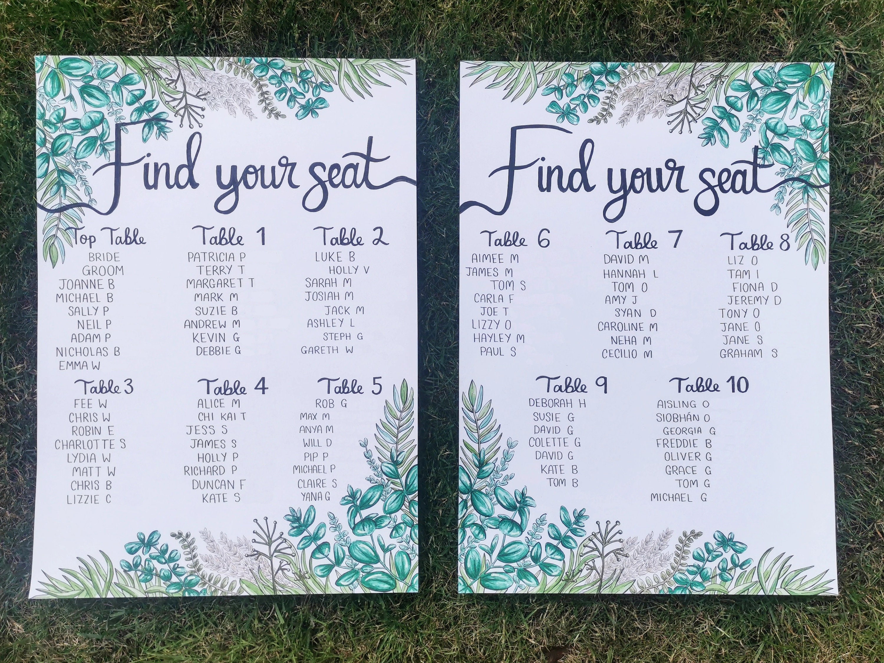 Handmade Personalised Recycled Seating Plan Sign, Wedding Seating Sign ...