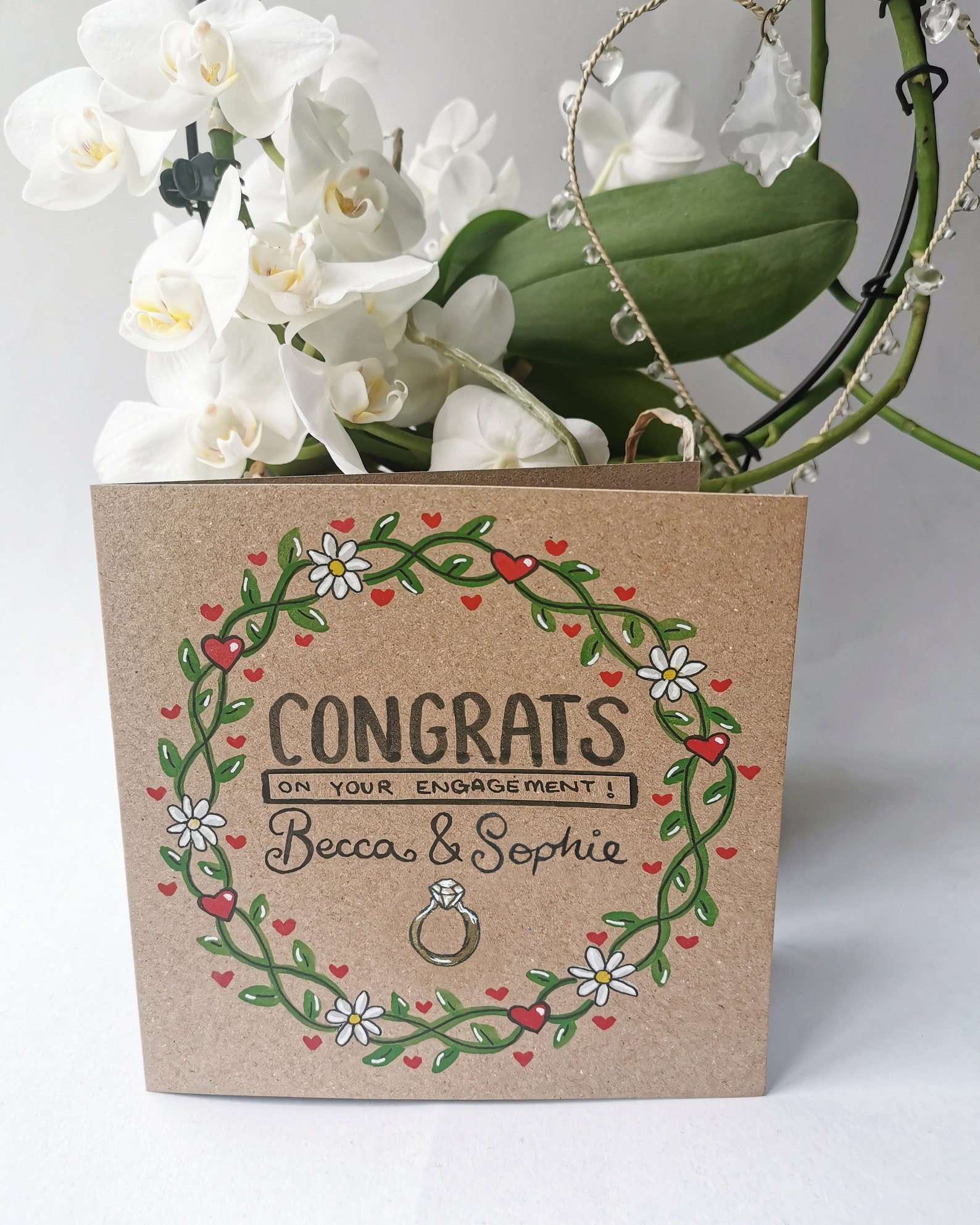 Tarjeta de compromiso personalizada reciclada hecha a mano - Etsy España