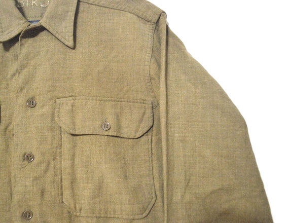 Vintage 40s US Army World War II Military Flannel Shi… - Gem
